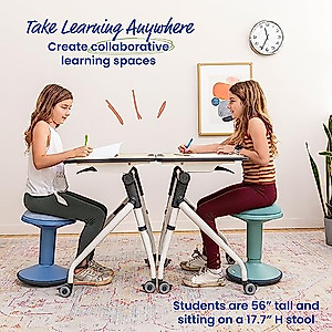 ECR4Kids Nesting Student Desk, Portable Table, Maple/Grey