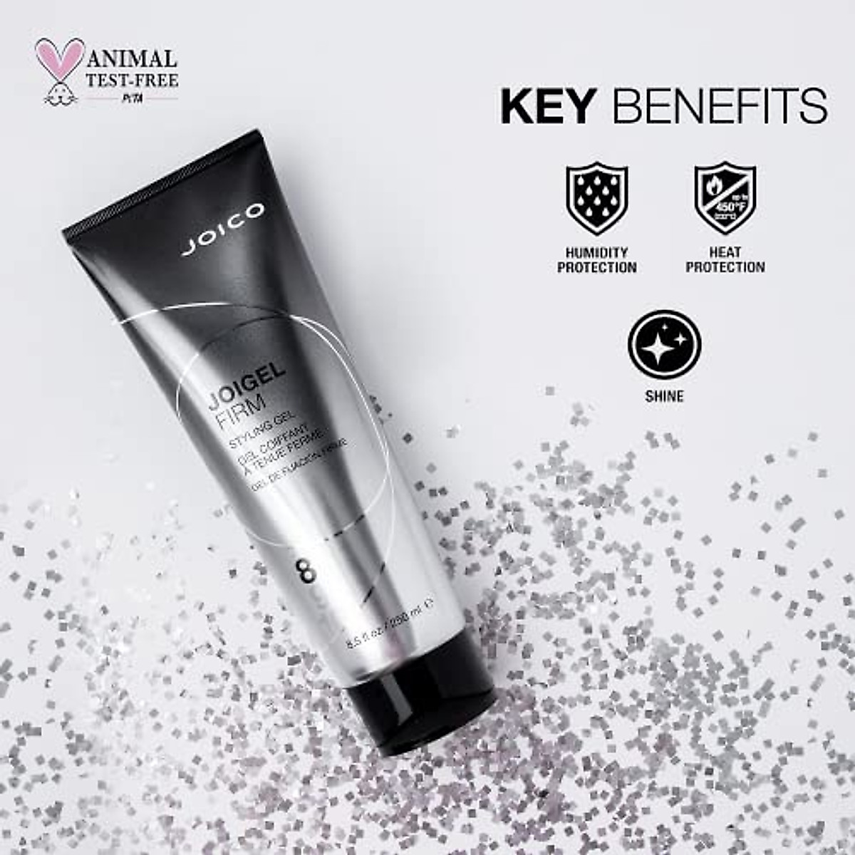 JoiGel Firm Styling Gel | For Most Hair Types | Add Body and Volume | Lock In Moisture & Boost Shine | Thermal Heat & Humidity Protection | Protect Against Pollution | 8.5 Fl Oz