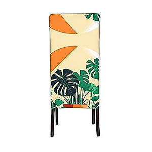 Cartoon Turtle Back Bamboo Pattern Elastic Polyester Ammonia Dining Chair Cover - Protection Cover for Dining Chair Removable