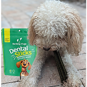 BARKING HUGS Dental Sticks - Natural Dog Dental Treats for Fresh Breath & Clean Teeth, All Natural Dog Breath freshener Dogs, No Grain or fillers, Dental Chews for Dogs with Peppermint Oil