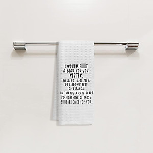 Minimalist I Would A Bear for You Sister Bath Towel, Sisters Gifts Decorative Towel,College Dorm Room Towel Decor,Funny Sisters Gifts
