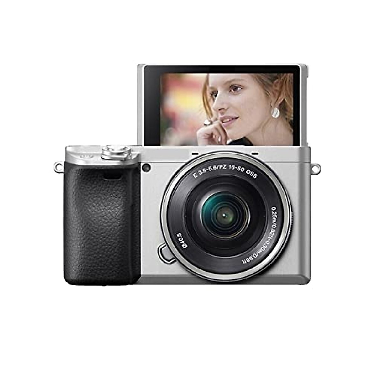 Camera Camera A6400 E-Mount Mirrorless Camera Digital Camera with - Lens Compact Camera Professional Photography Digital Camera (Color : Silver)