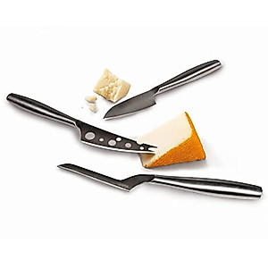 BOSKA Stainless Steel Cheese 3 Knife Set - Copenhagen For All Types of Cheese - Multi-Functional Cheese Slicer - Handheld Slicer - Silver Non-Stick - Dishwasher Safe - For Kitchen Cooking