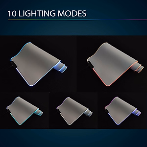 Board | Extended White RGB Gaming Mouse Pad/Mat XXL: 10 Lighting Modes 7 Monochromatic Light, Maximum Control and Speed, Ultra Thick 4mm, Non-Slip Large Mousepad and Keyboard Mat 31.5"x11.8"x0.16"