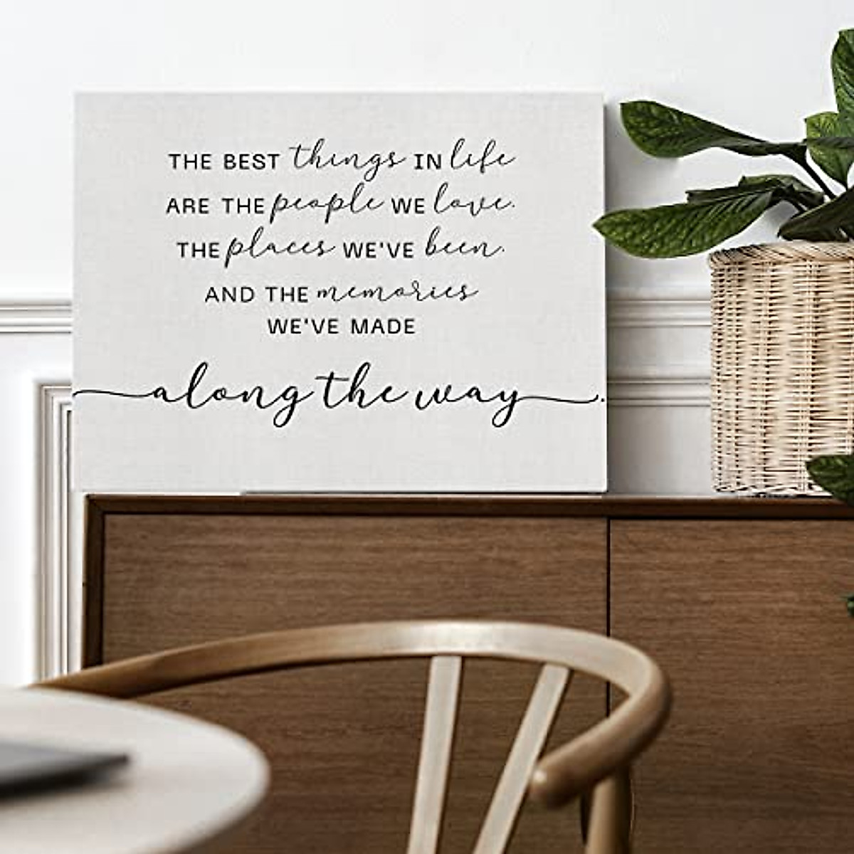 Inspirational Canvas Wall Art the Best Things in Life Canvas Print Framed Motivational Painting Artwork Ready to Hang Home Wall Decor 15x11.5 Inches