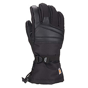 Carhartt mens Snap Insulated Work Cold Weather Gloves, Black, Large US