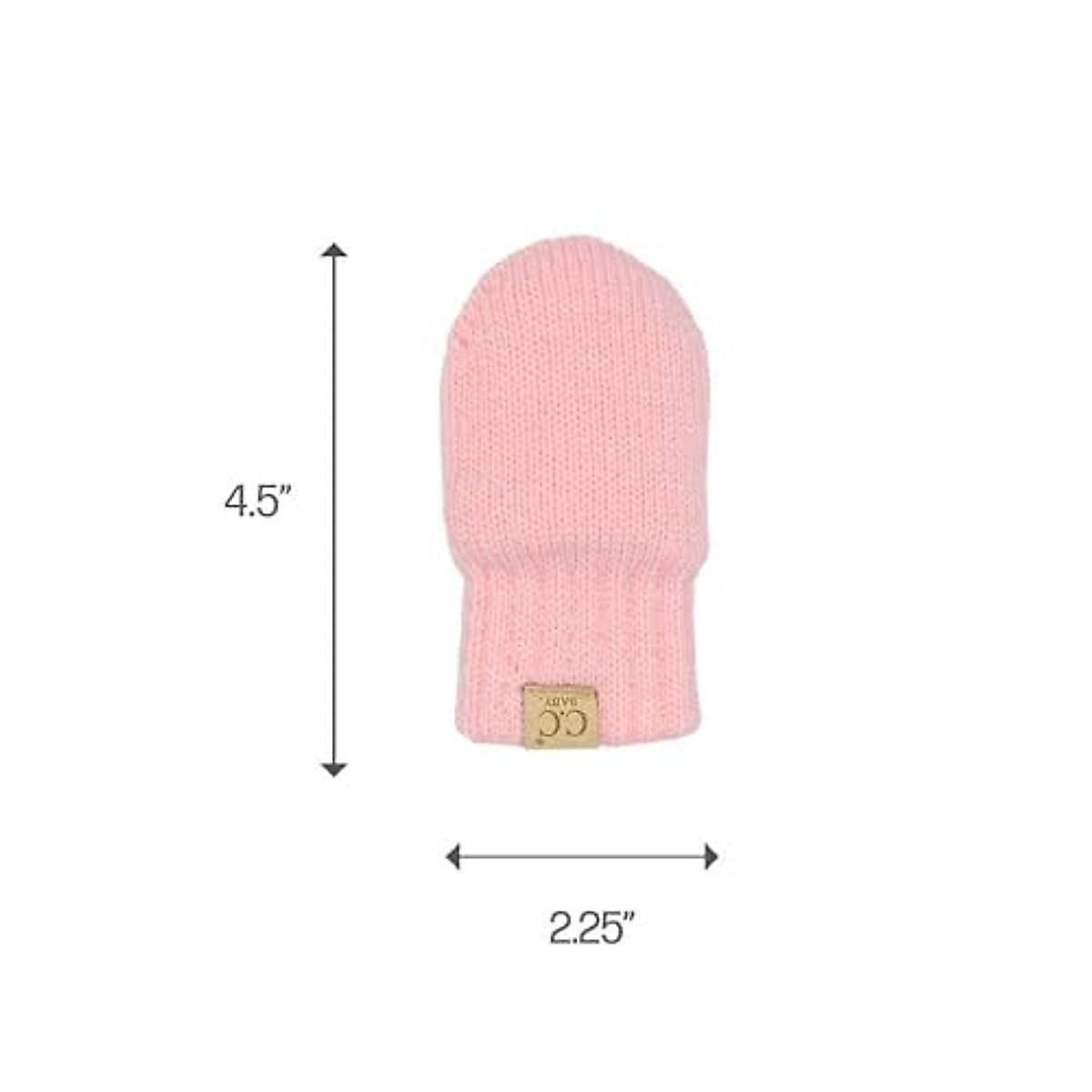 C.C Babies' Winter Cable Knit Beanie and Fuzzy Lined Mitten Set, Faux Fur Pom Pale Pink