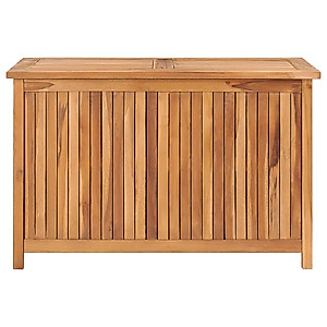 TIFITGO Asomie Patio Storage Box 35.4"x19.7"x22.8" Solid Teak Wood Indoor stockage bin home chest house tank Outdoor Furniture Outdoor Storage Boxes US Stock Fast Shipment Anthracite