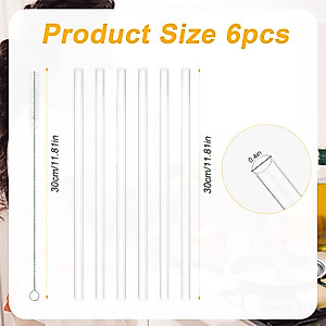 6PCS Replacement Straws for 40 oz Stanley Adventure Quencher Travel Mug, Clear Reusable Straw Replacement with Cleaning Brush Compatible with 40oz Stanley Water Bottle Cup Accessories