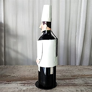 DOUBA Detachable Wrought Iron Chef Wine Rack Metal Wine Bottle Rack Household Wine Utensils Kitchen Ornaments