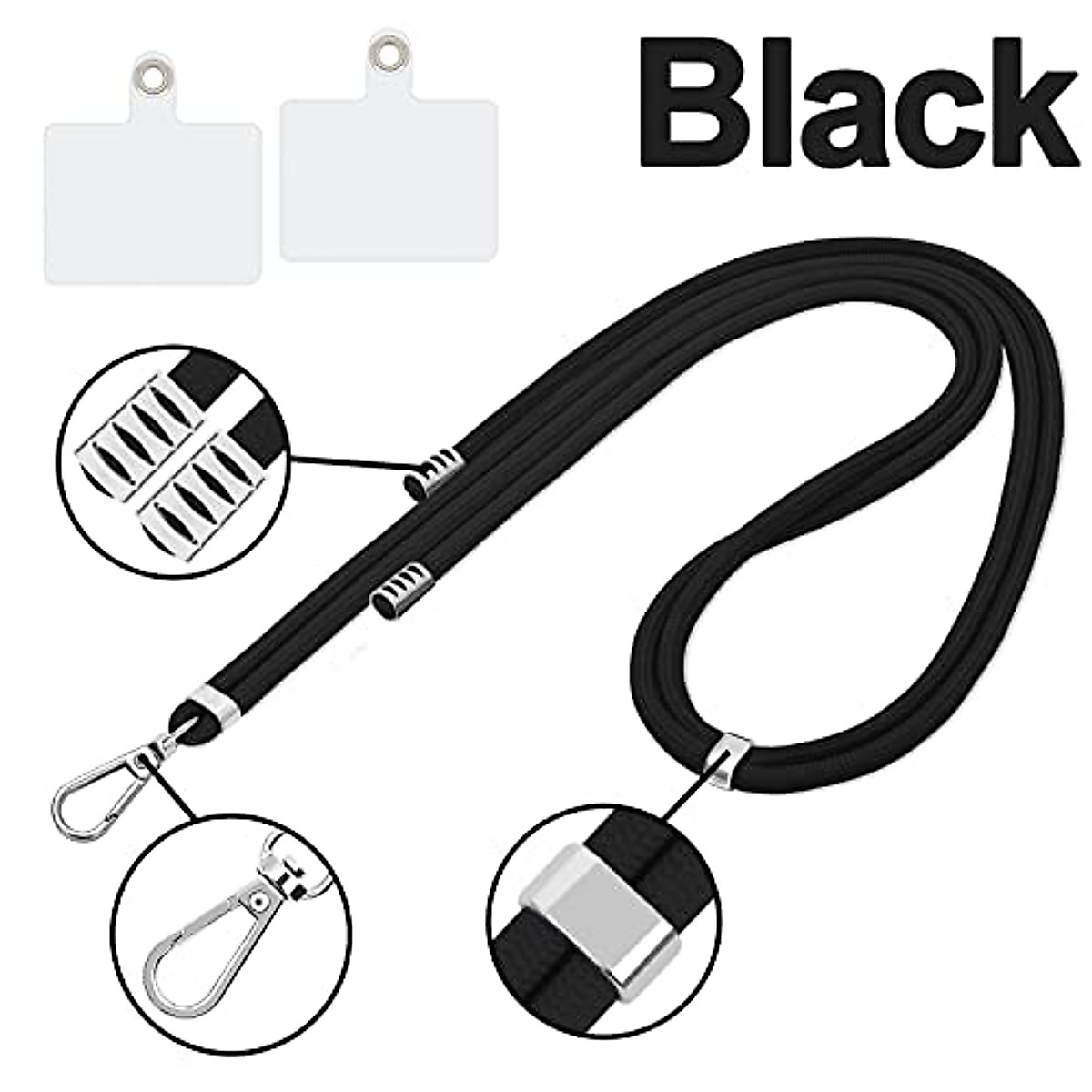 Lousrnman Crossbody Cell Phone Lanyard, Universal Phone Lanyards with 2 Pack Clear Patch Compatible with Most Phones (Rainbow)