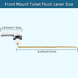 Hygie Rinse Universal Front Mount Toilet Handle White Toilet Handle Lever Flush Replacement, with Stainless Steel Flapper Chain, Toilet Repair Kit
