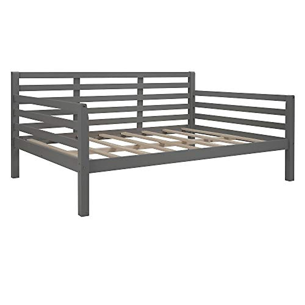 Harper & Bright Designs Full Size Daybed Frame, Wooden Full Day Bed with Wood Slat Support, Full Bed Frame, Full Size Sofa Bed for Bedroom, Living Room, No Box Spring Needed, (Full Size, Gray)