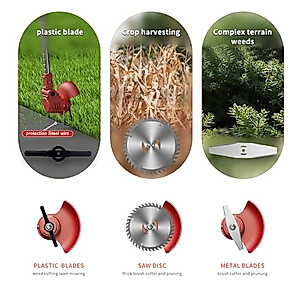 Cordless Weed Wacker,Battery Powered Weed Wacker 3 in 1 Rechargeable Weed Wacker Electric for Lawn Garden Yard, Includes 2 * 3.aH Batteries