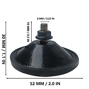 XJKJ Black M6 x 19 6-PCS Large Suction Cup Set of rsuction Cup Screw Thickened Suction Cups, Transparent PVC Suction Cups, with 5nut Screws, Super Strong Adhesive Glass Suction Cup Bracket (Black)