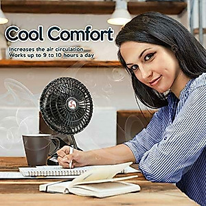 Zone Tech 12V Oscillating Fan - Includes clamp and Screws for Easy Attachment to Either The Console or Dash