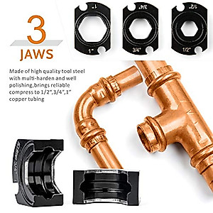 iCrimp Copper Tube fittings Crimping tool with 1/2,3/4 and 1-inch Jaw for ProPress copper fitting IWISS-1632AF
