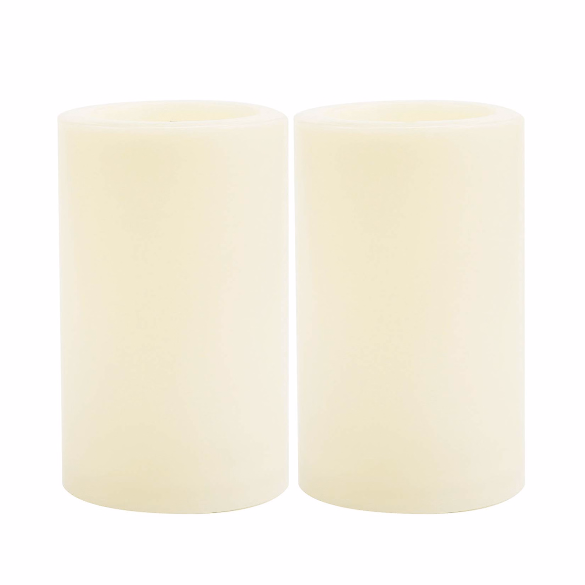 2 Pack Flameless LED Pillar Candles Waterproof Outdoor Battery Operated 6-Hours Timed Flickering Electric Fake Candle Set Bulk for Home Garden Wedding Party Christmas Decoration 3x5 inches