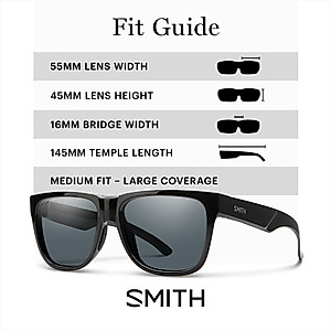 SMITH Lowdown 2 Sunglasses – Performance Sports Active Sunglasses For Running or Everyday Wear – For Men & Women – Black + Grey Polarized Lenses