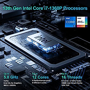 GEEK+ NUC 13 Pro NUC13ANHi7 Arena Canyon Mini PC, Core i7-1360P, 8GB RAM, 256GB SSD, Mini Computer Win 11 Pro für Business Home Office, Unterstützung 8K/4K Quad Display/WiFi 6E/BT 5.3/Thunderbolt 4
