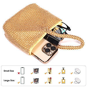 JIAN YA NA Fashion Women Rhinestone Trihedral Clutch Evening Bag Bling Zipper Wedding Purse