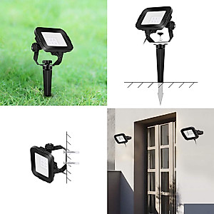 Ucomeuni Outdoor LED Flood Light 6 in 1 Color Changing LED Lighting 12V Landscape Lights with UL Adapter IP66 Waterproof Garden Pathway Light with Metal Spike Stand for Yard, Lawn, 6 Pack, Black