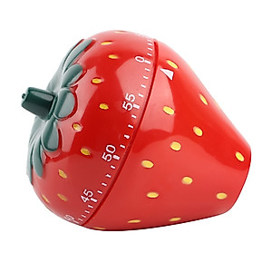 Cooking Timer, Strawberry Shaped 60 Minutes Kitchen Timer Mechanical Time Reminder Cute Design Time Reminder for Household Kitchen Cooking Usage