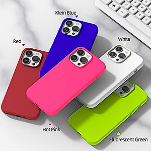 K TOMOTO Compatible with iPhone 14 Pro Max Case for Women, [Drop Protection] [Anti-Fingerprint] [Anti-Scratch] Shockproof Soft-Touch Silicone Phone Case for iPhone 14 Pro Max 6.7", Hot Pink