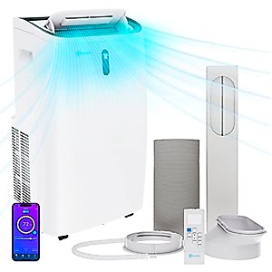 ROLLICOOL 14,000 BTU 4-in-1 Portable Air Conditioner - Cools up to 700 sq ft - Alexa-Ready App, Dehumidifier & Fan, 24 Hour Timer w/Sleep, Dual-Band Wi-Fi