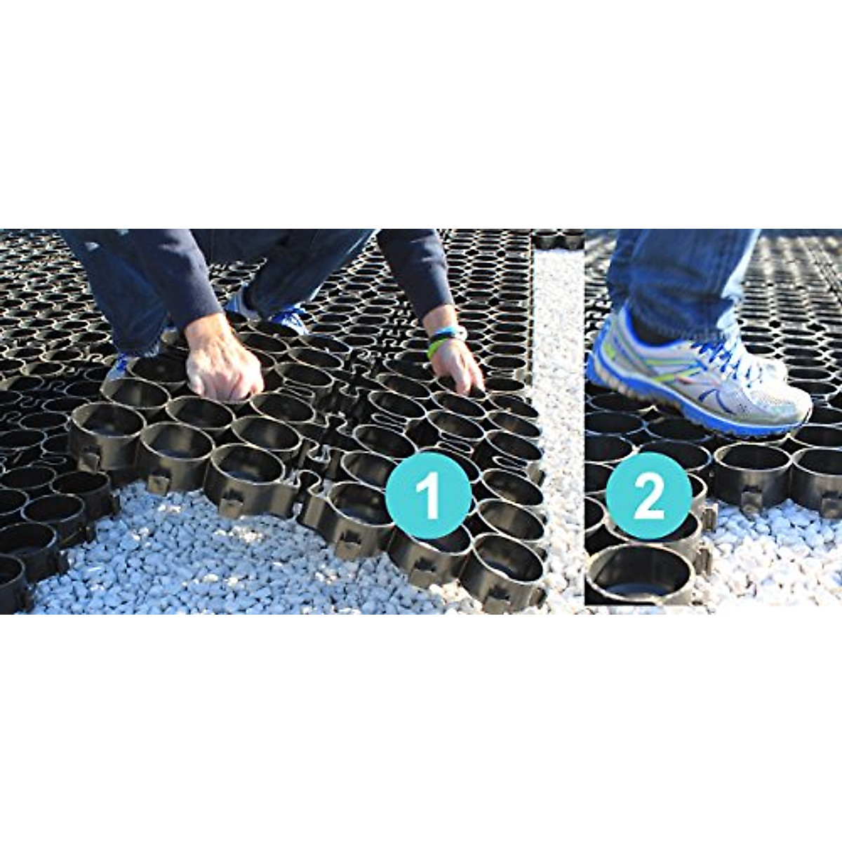 TRUEGRID | PRO Plus Permeable Pavers | Designed for Roads, Parking Lots, Stables | Outdoor Pavers | 1.8" Depth, 250,000+ lb Load Class | Pack of 10 (40 Square Feet)
