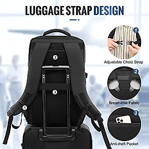 LOVEVOOK Business Backpack for Men,Waterproof With USB Tech Backpack for Work ,Travel Laptop Backpack Fits (17.3 inch&Grey)