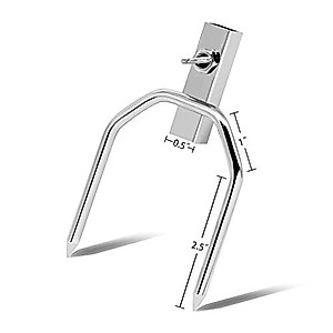Onlyfire 6104 Chromed Heavy Duty BBQ Rotisserie Meat Fork (1 Pair), Only Fits 5/16" Square Rotisserie Spit Rods