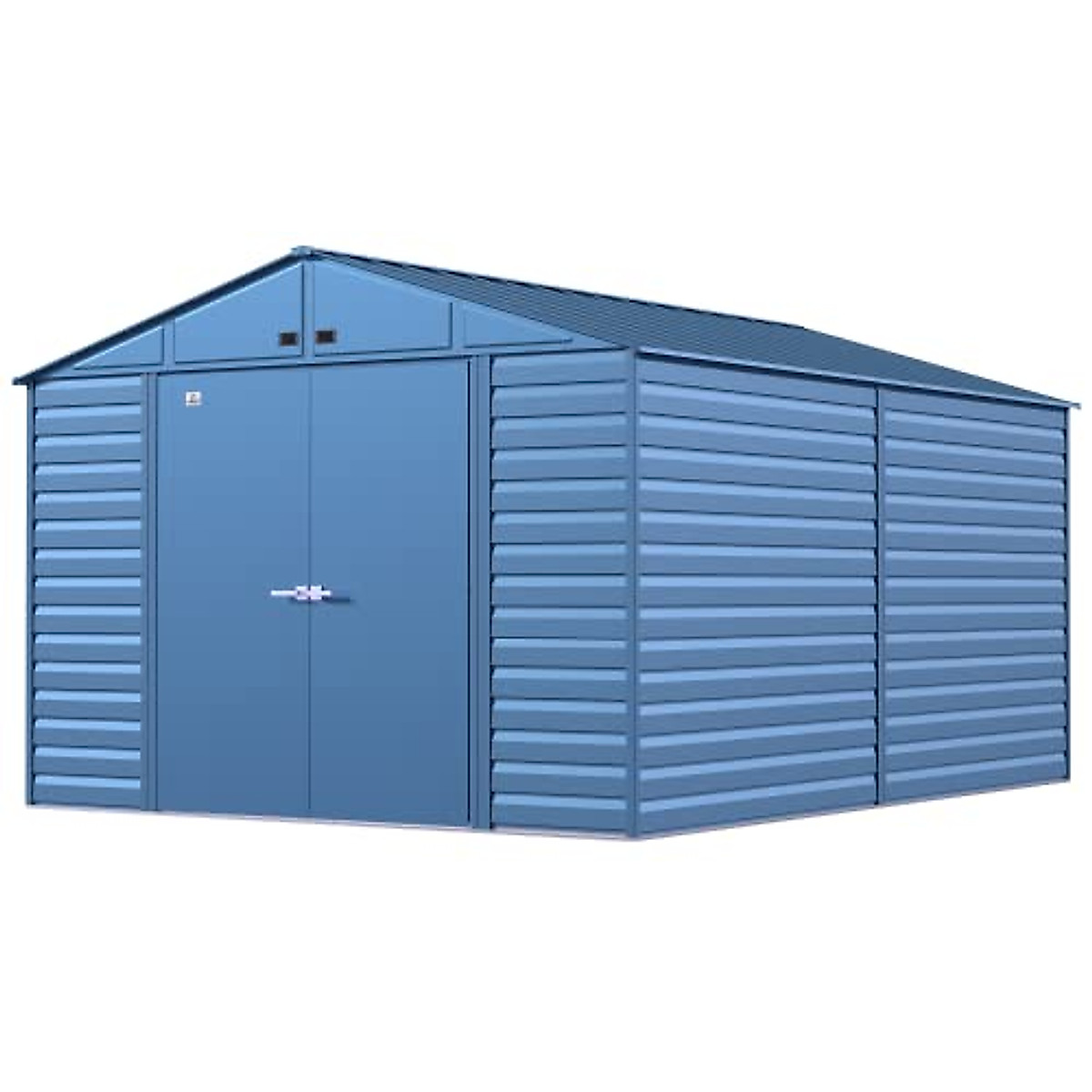Arrow Shed Select 10' x 14' Outdoor Lockable Steel Storage Shed Building, Blue Grey