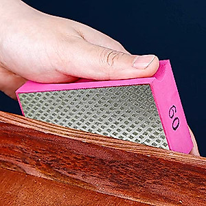 KEEYWOLT Diamond Hand Polishing Pads extremely Sharp Sanding Block Kit For Sanding Ceramic Tile Concrete Glass Stone Granite Marble-60#,100#,200#,400# 4Pcs(Grid)