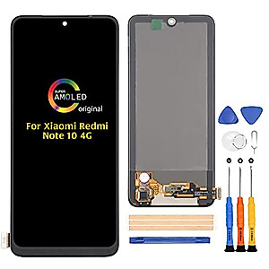 A-MIND for Xiaomi Redmi Note 10 4G/10s 4G Screen Replacement AMOLED M2101K7AI,M2101K7AG LCD Display 6.43 inch Touch Digitizer Full Assembly Repair Kits with Tools(Not for 5G)