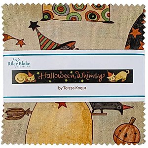 Teresa Kogut Halloween Whimsy 5" Stacker 42 5-inch Squares Charm Pack Riley Blake Designs 5-11820-42