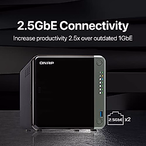QNAP TS-453D-4G 4 Bay NAS for Professionals with Intel® Celeron® J4125 CPU and Two 2.5GbE Ports