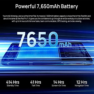 Ulefone Armor PAD Rugged Tablet Android 12, 8 Inch Waterproof-Tablet, Octa Core 4GB+64GB 256GB Expandable,7650mAh Battery Industrial Tablet PC, 13MP+5MP, IP68&IP69K Tablets, 2.4G/5G WiFi,OTG,GPS/NFC