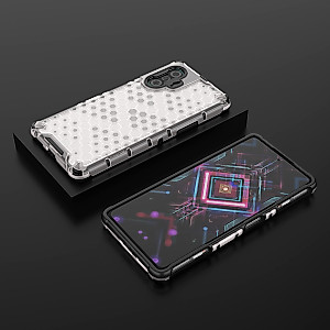 Pzwoxukhov Compatible with Redmi K40 Gaming / K40 Gaming Edition Case Cover,Compatible with Xiaomi Poco F3 GT Honeycomb Anti-Drop Shock-Absorbing Case White