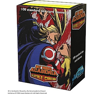 Jasco My Hero Academia Collectible Card Game All Might Flex Card Sleeves | 100 Dragon Shield Art Sleeves | Card Game Holder | PVC and Acid-Free | Designed for Use with TCG and LCG Games | Made