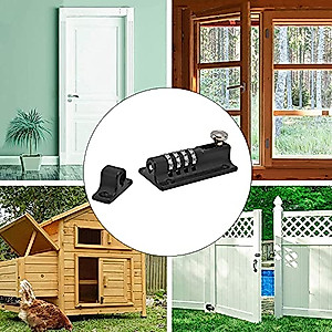 Alloy Household Button Doorbolt Digital Lock with Combination Locking AntiTheft Feature Ideal for Pool Maintenance Kits (Black Latch Lock)