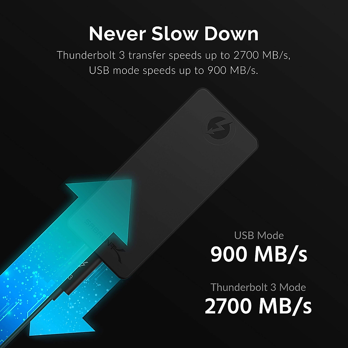SABRENT Rocket XTRM-Q 2TB USB 3.2 / Thunderbolt 3 External SSD | up to 2700 MB/s in Thunderbolt 3 Mode or up to 900 MB/s in USB 3.2 Mode (SB-XTMQ-2TB)