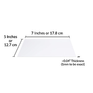 SimbaLux Acrylic Sheet Clear Plexiglass 5” x 7” 0.04” Thick (1mm) Pack of 10 Transparent Plastic Plexi Glass Board with Protective Paper for Photo Frame Replacement, DIY Display Projects, Craft