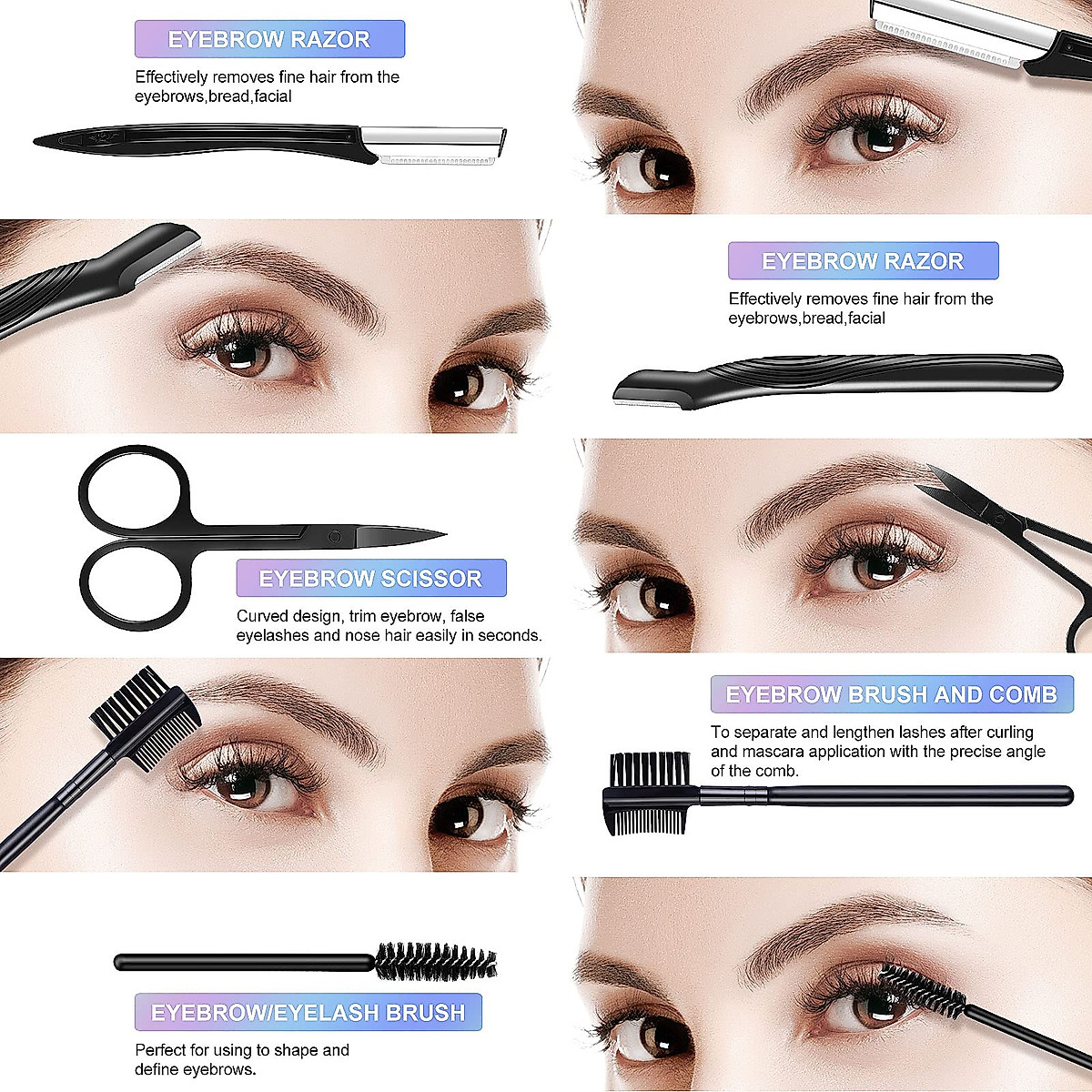 MAGEFY Lashes 30 Pairs 6 Styles Faux Mink Eyelashes, Fake Eyelashes Natural Look to Dramatic Volume False Lashes, 3D Lashes Pack with Eyebrow Grooming Kit