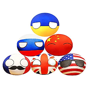 HIBILDER 6pcs Country Ball Plushies Toys for Kids, Poland Ball Plushies Toys Mini Pendant Accessories Stuffed Toy s for Children Gifts (4 inch)