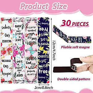 30 Pieces Bible Verses Magnetic Bookmarks with Full Scripture Flower Page Clips Presents for Women Christian Magnetic Book Markers Religious Christmas Gifts Students Teachers Book Lovers