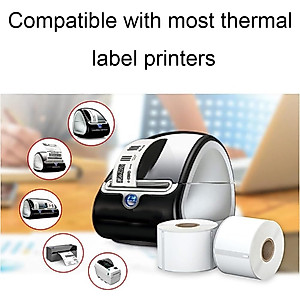 1.5 Inch Circle Thermal Labels, Self-Adhesive Round Printer Stickers, 500 per Roll Thermal Label Stickers for DIY Logo Design, Business and Name Tag