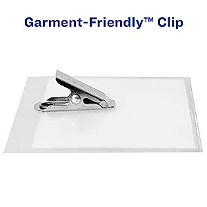 Avery Clip Name Tags, Print or Write, 3" x 4", 50 Inserts & Badge Holders with Clips (74536)