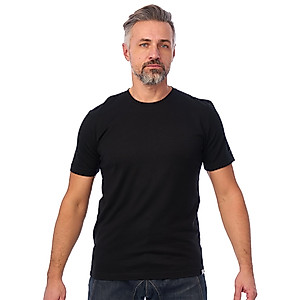 Merino Wool T-Shirt Mens - Short Sleeve Merino Wool Shirts for Men - Sport Merino Lightweight Base Layer Hiking Tshirt (Large, Coal Black)