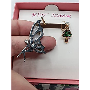Betsey Johnson Fairy Mushroom Mismatched Drop/Dangle Earrings NIB Great Gift Idea Mother' Day Valentine's Day Easter XMAS Christmas Gifts